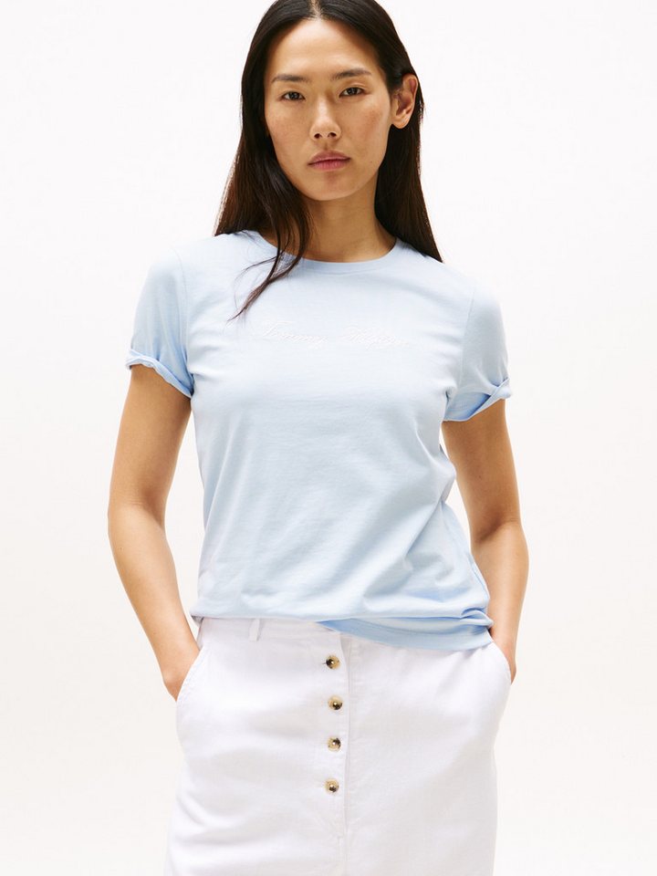 Tommy Hilfiger Kurzarmshirt Script Reg C Nk Ss T Shirt Mit Tommy